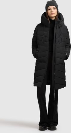 Khujo Steppmantel KHUJO VARE, Damen, Gr. XL, schwarz, 100% Polyester, unifarben, eingesetzt elastischer Bund mit Windstopper, M&auml;ntel Steppmantel, Topseller