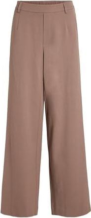 Vila Vila Vivarone Hw Pantalon Large en Tissu Noos pour Femme, Lentilles Brunes, 38