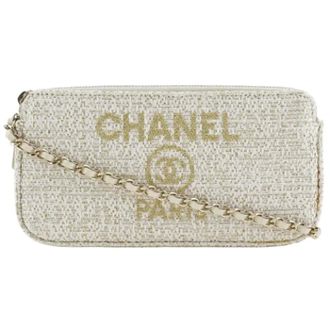 Chanel Pre-owned Tissu sacs-chanel - Femme - Pre-owned - Blanc - Taille: ONE Size