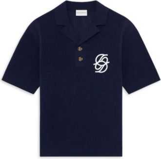 Dr&ocirc;le de Monsieur Homme, Tops, Bleu, Taille: S Polo en maille textur&eacute;e