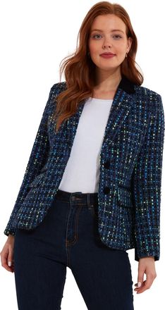 Joe Browns Damen Textured Tweed Co-ord Jacket Jacke, blau, 34