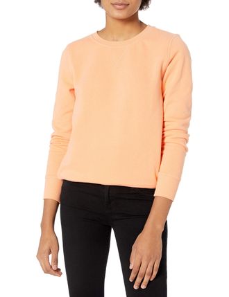 Amazon Essentials Damen Fleece-Sweatshirt zum Überziehen mit Rundhalsausschnitt (In Übergröße erhältlich), Melonenorange, XXL