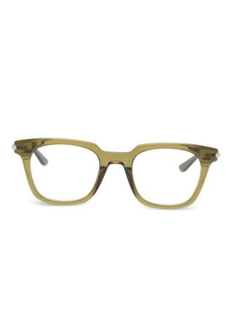 Alexander McQueen Eyewear lunettes de vue &agrave; monture dinspiration wayfarer - Vert