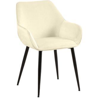 Clp Chaise de salle &agrave; manger Luena Cr&egrave;me Velours