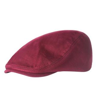 Generic Casquette de b&eacute;ret pour homme, 1 pi&egrave;ce, en coton doux, coupe ajust&eacute;e, cabbie pour homme, casquette &agrave; visi&egrave;re gar&ccedil;on 51, rouge, taille unique