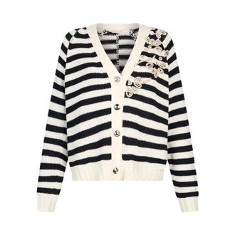Liu Jo Femme, Pulls, Noir, Taille: 38 FR Cardigan avec broderie de bijoux