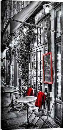 Posterlounge Pariser Bistro Leinwandbild von jens hennig 40 x 80 cm Wandbilder Wanddeko