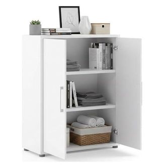 Dmora Kommode Leocadie, Wohnzimmerbuffet, Wohnzimmer-Sideboard, Moderne K&uuml;chen-Speisekammer, 89x40 h113 cm, Wei&szlig;