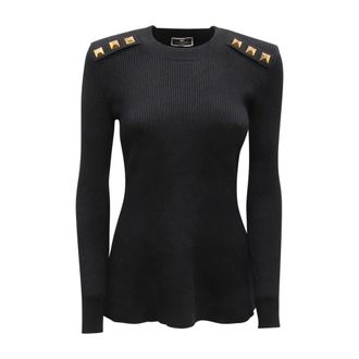 Elisabetta Franchi Maglia a coste stretch - - Knitwear - Damen - Schwarzk - XL