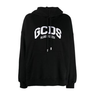 GCDS Schwarzer Loose Hoodie f&uuml;r M&auml;nner - - Sweatshirts & Hoodies - Herren - Schwarzk - L