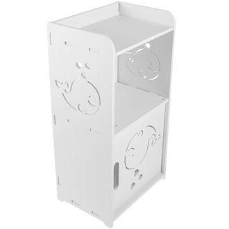 BESPORTBLE Beistelltisch mit Stauraum f&uuml;r Schlafzimmer Kompakter Nachttisch Wei&szlig;er Kleiner Tisch f&uuml;r Wohnzimmer und G&auml;stezimmer