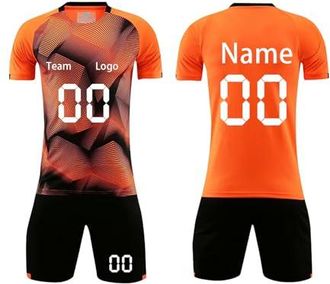 Generic Maillots et shorts de football personnalis&eacute;s avec num&eacute;ro de nom et logo de l&eacute;quipe pour enfants, adultes, jeunes fans, 1-1., L