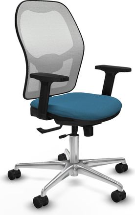 Piqueras y Crespo Chorquera Computerstuhl mit 2D-Armen, h&ouml;henverstellbare Lendenwirbelst&uuml;tze, ausgestattet mit Syncro/Traslack und injiziertem Schaum, Wei&szlig;/Petrolgr&uuml;n