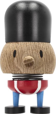 Hoptimist Dänischer Gardeoffizier, Dänemark Deko, Kleine Holzfigur und Wackelfigur für Dänemark Fans, Dänische Deko aus Eichenholz, Höhe 9,6 cm, Durchm. 4,8 cm