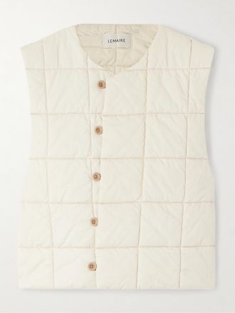 Christophe Lemaire Wattierte Steppweste Aus Baumwolle - Wei&szlig;