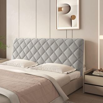 Generic Gesteppter Samtbezug Bettkopfteil Bezug f&uuml;r Queen Full Twin Cal King BBB Gr&ouml;&szlig;en dick staubdicht f&uuml;r Schlafzimmerdekoration Grau California King: 180 c