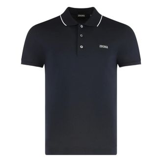 Ermenegildo Zegna Homme, Tops, Bleu, Taille: XL Polo en piqué de coton