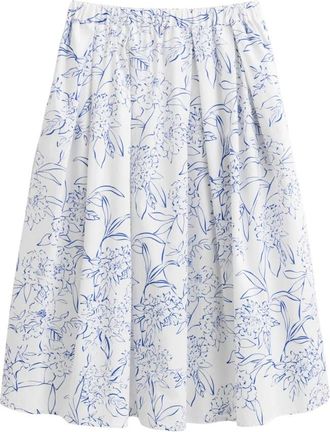 GANT Femme, Jupes, Blanc, Taille: 38 FR Jupe midi &agrave; fleurs A-Line