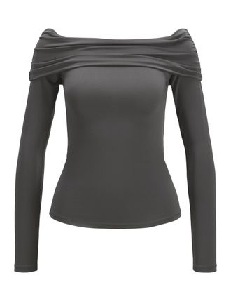 Jack & Jones Damen Jxmille STR Off Top JRS Langarmshirt, Thunderstorm, XL EU