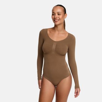 creamy fabrics Bodysuit Sculpting Shapewear Longsleeve mit Slip (