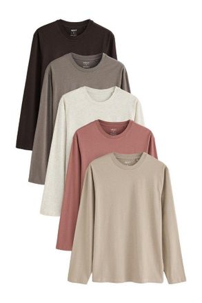 Next T-Shirt 5er-Pack Langarmshirts aus 100 % Baumwolle (5-tlg)