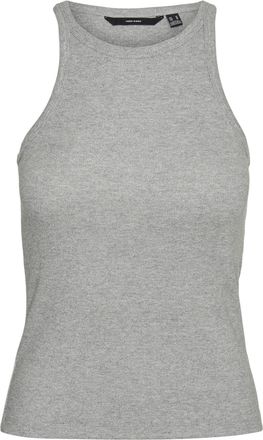Vero Moda Damen VMCHLOE Short Tank TOP JRS NOOS T-Shirt, Light Grey Melange/Detail:Silver Lurex, Small