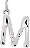 Singularu Charm Lettre XL. Pendentif initial en laiton rhodié. Combinable avec un collier. Bijoux pour femmes. Lettre M