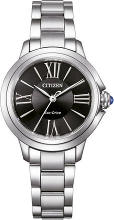 Citizen L - Eleganz Eco-Drive, Analog Quartz, Edelstahlband, Schwarz Damenuhr EM1160-58E