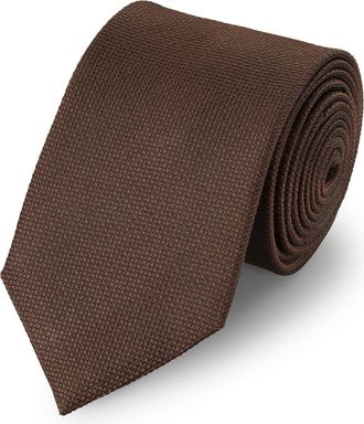 CHARLES TYRWHITT Strukturierte Krawatte aus Seide - Schokoladenbraun