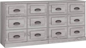 vidaXL Sideboards 2 Stk. Grau Sonoma Holzwerkstoff Vidaxl
