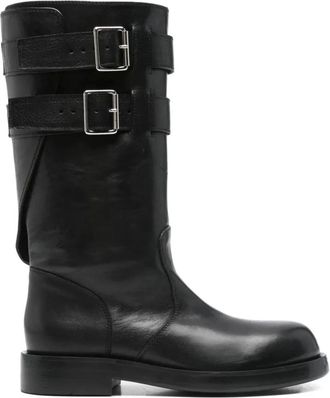 Ann Demeulemeester Femme, Chaussures, Noir, Taille: 41 EU Leather Buckle Bottes