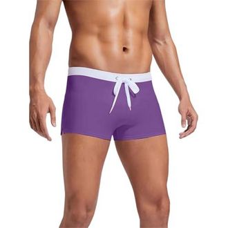 Generic Maillot de bain mode homme mode d&eacute;contract&eacute; &eacute;t&eacute; couleur unie short de bain slips shorts de bain d&eacute;contract&eacute;s, lilas, XXL