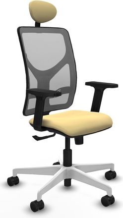 Piqueras y Crespo Atmungsaktiver Stuhl mit 2D-Armlehnen, h&ouml;henverstellbarer Lendenwirbelst&uuml;tze und festem Kopfteil, ausgestattet mit 3 Positionen und Schneideschaum, Gr