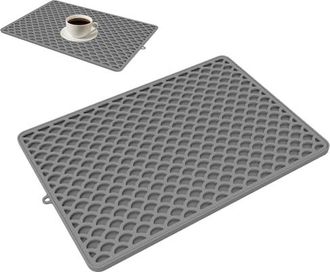 Generic Tapis de s&eacute;chage en silicone | Tapis de s&eacute;chage double couche en silicone, antid&eacute;rapant Gadget de cuisine Tapis &eacute;gouttoir pour le s&eacute;chage de largenter