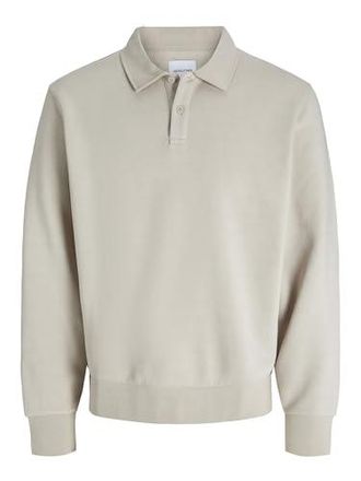 Jack & Jones Jjebradley Sweat Polo Styd Aw24 Ln, Beige Clair, L Homme