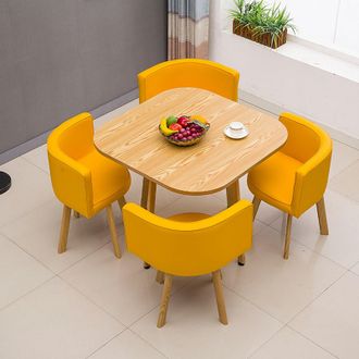 Generic 5-teiliges K&uuml;chen-Esszimmer-Set, runder Fr&uuml;hst&uuml;ckstisch mit 4 St&uuml;hlen, runder Konferenztisch f&uuml;r K&uuml;che/Esszimmer