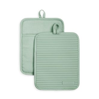 KitchenAid Topflappen-Set aus weichem Silikon, gerippt, Pistazie