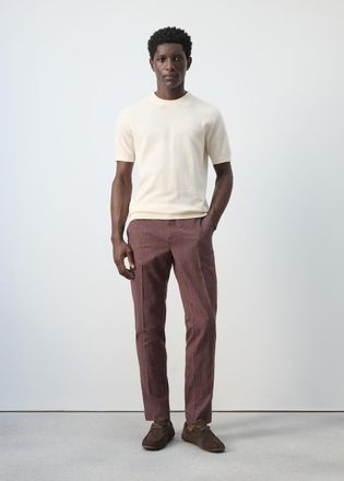 Mango T-shirt maille fine coton ivoire - Homme - XXL - MANGO MAN