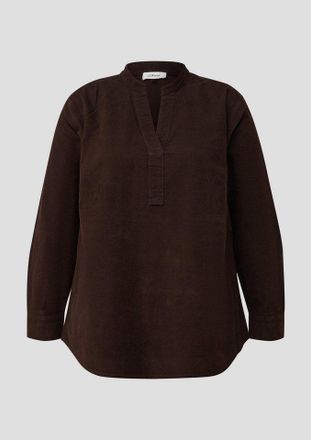 s.Oliver Langarmbluse Bluse Feincord-Bluse mit Stehkragen