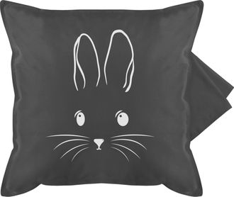 Shirtracer Kissenbezug - Osterkissen - Hasen Kopf I Osterhase I Oster Hase - 50 x 50 cm - Grau - rabbit pillow kissen ostern ostergeschenke easter kissenbezüge b