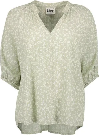 Blue Seven Blusenshirt 180318 Damen Bluse floraler Allover-Print mit Henley-Ausschnitt & 3/4-Arm