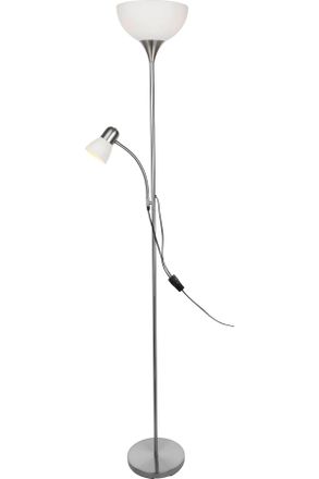 Boxxx Stehleuchte, Nickel, Metall, Kunststoff, 181.5 cm, Lesearm, Schnurschalter, Flexarm, Lampen & Leuchten, Innenbeleuchtung, Stehlampen, Stehlampen mit L