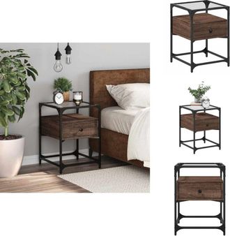 vidaXL Nachttisch Braun Eichen-Optik 40x40x55 cm Holzwerkstoff - Nachttisch - Beistelltisch - Wohnzimmerstil - Esszimmerm&ouml;bel - Eiche Optik