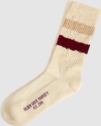 Golden Goose Chaussettes Heritage White Boulder Tawny Port