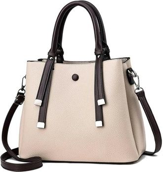 Generic Sacs à main pour femme en cuir synthétique souple Hobo Sac fourre-tout pour femme Sac à main et sac à bandoulière, blanc