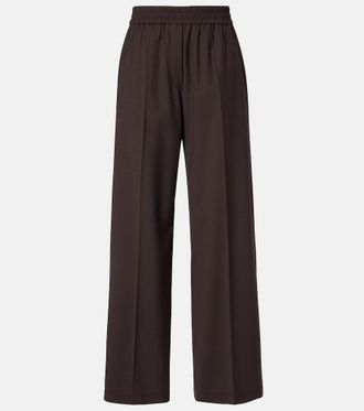 Brunello Cucinelli Weite High-Rise-Hose aus einem Wollgemisch