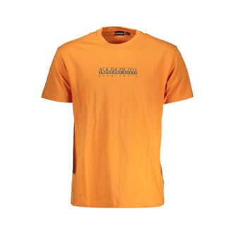 Napapijri Homme, Tops, Orange, Taille: 2XL T-shirt en coton à manches courtes