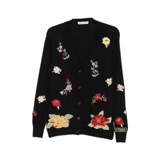 5 Progress Cardigan &agrave; broderies florales - Femme - Pulls - Noir - Taille: 42 FR