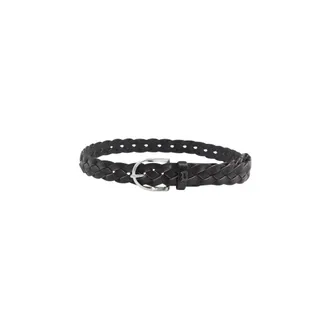 Dondup Homme, Accessoires, Noir, Taille: 85 CM Ceinture en Cuir Tress&eacute; Noir Boucle en M&eacute;tal
