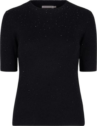 Esqualo Femme, Pulls, Noir, Taille: 38 FR Top Rib Studs
